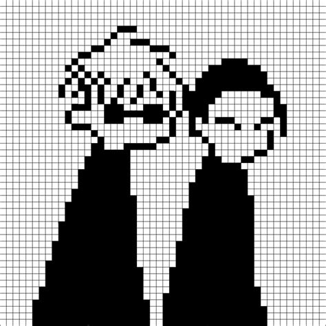 Gojo And Geto Pixels Crochet Pattern【2024】 クロスステッチ 図案 タペストリーかぎ針編みパターン クロスステッチ