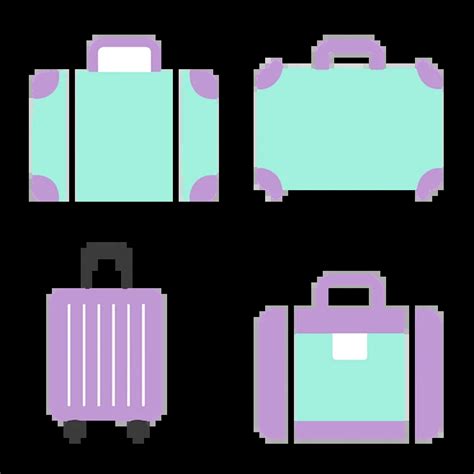 行李箱卡通风格免抠图元素 花瓣网