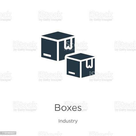 상자 아이콘 벡터입니다 흰색 배경에 격리 된 산업 컬렉션에서 유행 플랫 박스 아이콘입니다 벡터 일러스트는 웹 및 모바일 그래픽 디자인 로고 Eps10에 사용할 수 있습니다