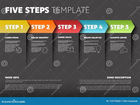 Vector Progress Five Steps Template Stock Vector Illustration Of