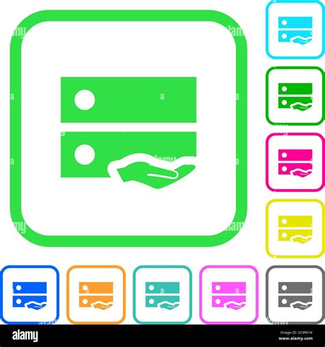 Shared Drive Vivid Colored Flat Icons In Curved Borders On White Background Stock Vector Image