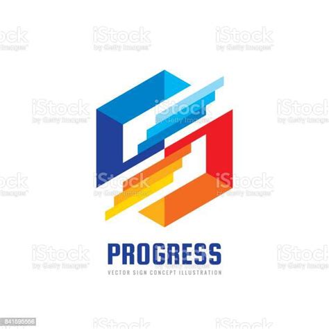 진행벡터 기호 템플릿 개념 그림입니다 협력 추상 창조적인 기호입니다 육각형 아이콘입니다 2 개의 색깔된 디자인 요소입니다 개념에