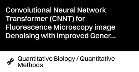 Convolutional Neural Network Transformer Cnnt For Fluorescence