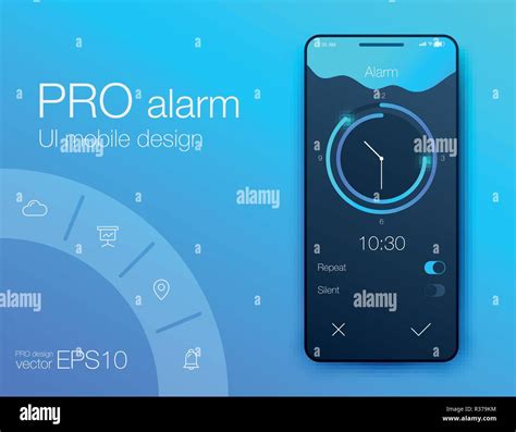 Clock Application UI Design Concept Vector EPS 10 Stock Vector Image Art Alamy