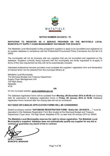 Database Registration Form Za