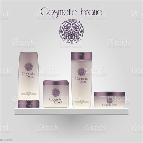 현실적인 그라데이션 색상 화장품 병의 집합입니다 3 차원 이랑 병 흰색 배경에 고립입니다 화장품 패키지입니다 3차원 형태에 대한 스톡 벡터 아트 및 기타 이미지 Istock