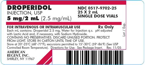 Droperidol Injection Solution Images Ndc 0517 9702