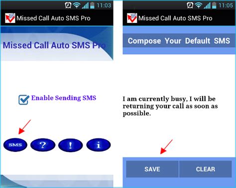 automation how to automatically send an sms if a call is missed