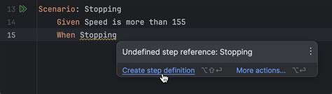 Create Step Definitions PyCharm Documentation