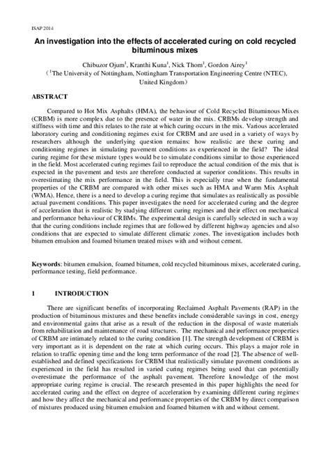 Pdf An Investigation Into The Effects Of Accelerated Curing On Cold