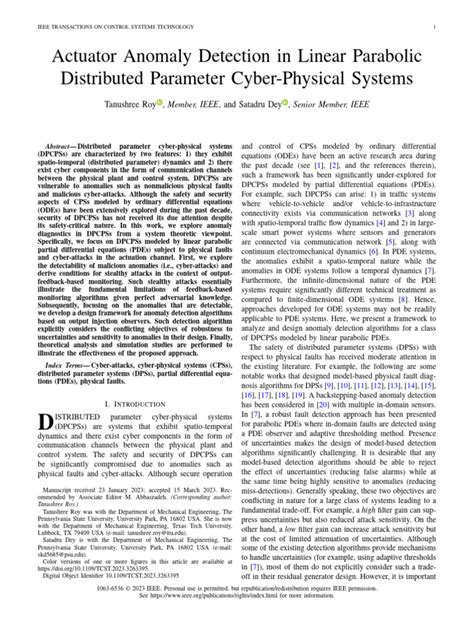 Actuator Anomaly Detection In Linear Parabolic Distributed Parameter