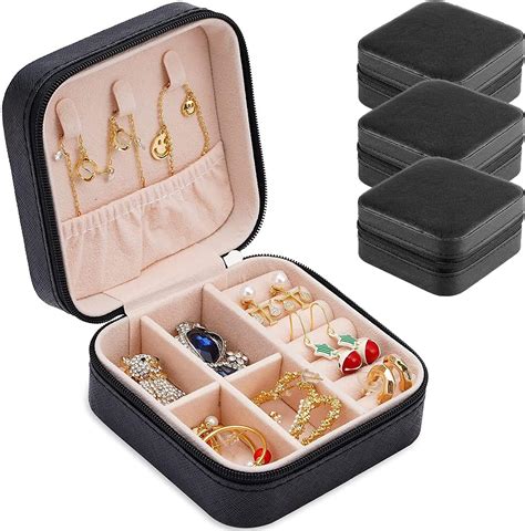 Organizador De Joyas 3 Piezas Caja De Joyería De Cuero Portátil Caja De