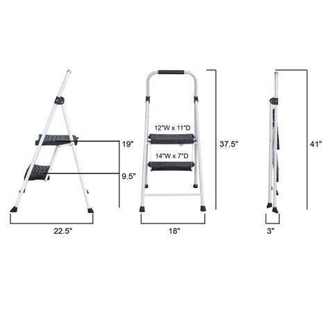 Two Step Folding Utility Step Ladder Amerihome