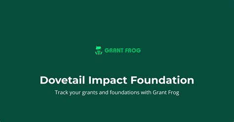 Dovetail Impact Foundation Grant Frog