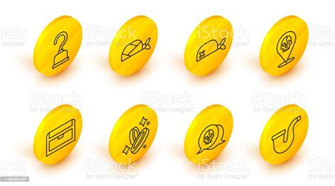 세트 라인 흡연 파이프 해골 해적 동전 골동품 보물 상자 위치 해적 머리용 두건 후크 아이콘 벡터 3차원 형태에 대한 스톡 벡터 아트 및 기타 이미지 Istock