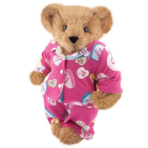 Valentines Day 15 Conversation Hearts Pajama Bear Bear In Pjs Bear