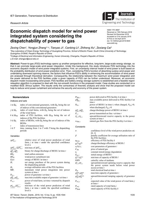 Pdf Economic Dispatch Model For Wind Power Integrated System Considering The Dispatchability