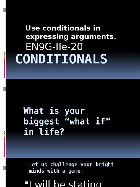 Q1 Lesson 2 Conditionals Pdf