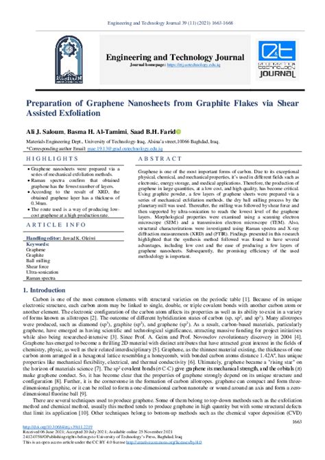 Pdf Efficient Low Cost Preparation Of Graphene