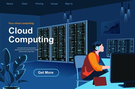 Cloud Computing Isometric Landing Page 1434313 Vector Art At Vecteezy