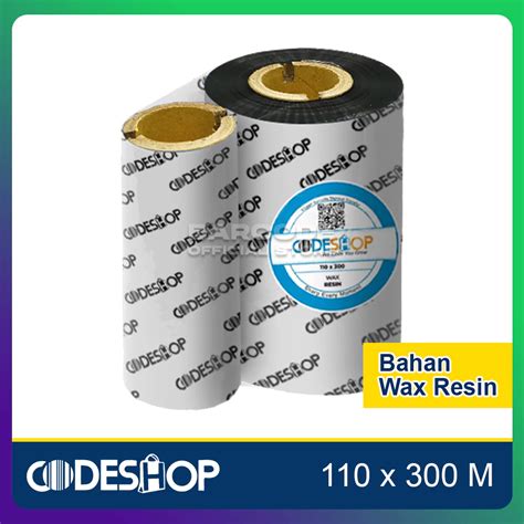 Jual Ribon Double Core 110mm X 300m Wax Resin Codeshop Face Out Tinta