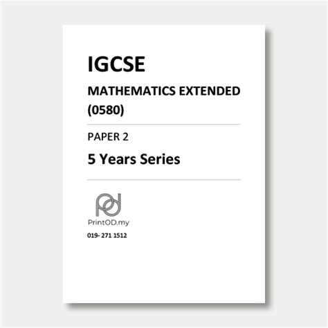 Igcse Mathematics Extended 0580 5yr1v Print On Demand