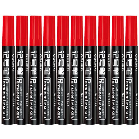 Red Deli No6821 Permanent Markers Bold Chisel‑tip Markers