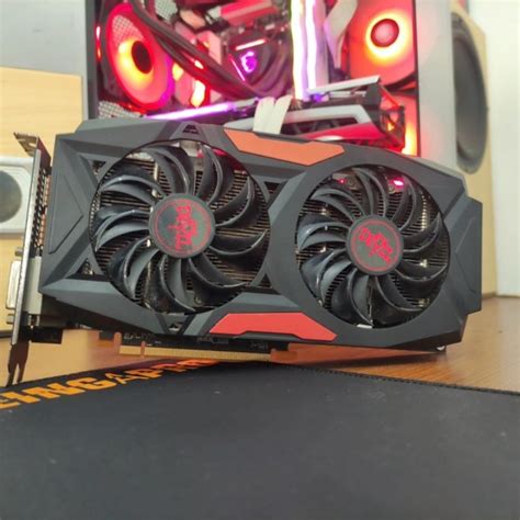 jual vga rx 570 4gb ddr5 full port backplate siap gaming editing render