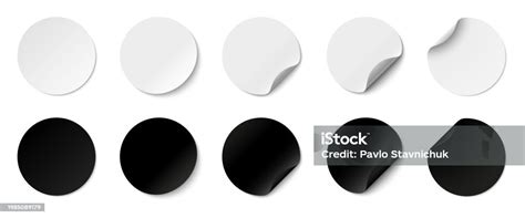 종이 스티커는 둥근 가장자리 접착제 흰색과 검은 색 종이 둥근 스티커 필링 모서리와 그림자 고립 된 둥근 플라스틱 모형 둥근 종이 곡선 모서리 설정 종이에 대한 스톡 벡터