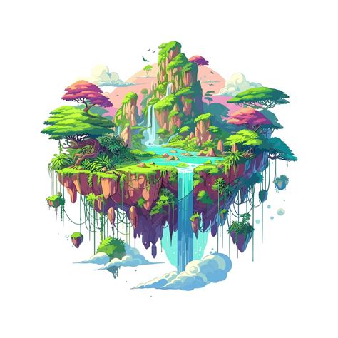 Premium Vector Vector Illustration Of A Floating Island Vector