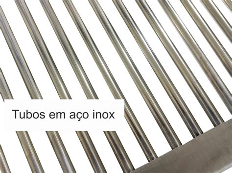 Grelha Churrasco Uruguaia 54x35cm Tubos Aço Inox 304 Ribsol Ribsol