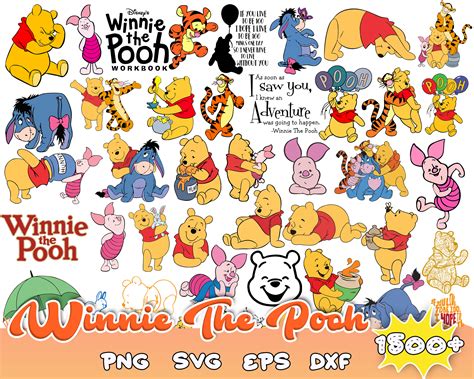 1500 Winnie The Pooh Layered Svg Designs Pooh Svg Png Bundl Inspire