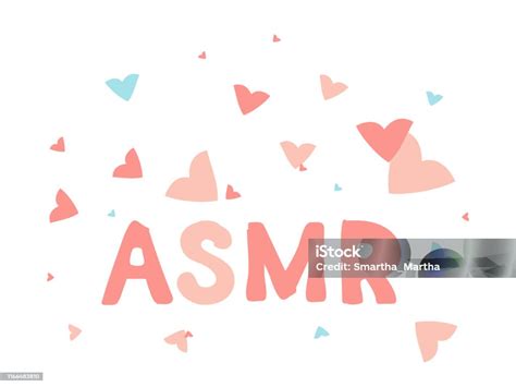 Asmr 벡터 격리 로고 아이콘 자율 감각 자오선 응답 그림입니다 플라잉 핑크와 블루 하트 가수에 대한 스톡 벡터 아트 및 기타