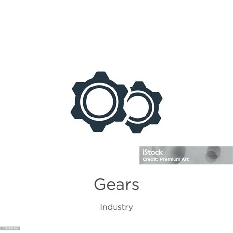 기어 아이콘 벡터입니다 흰색 배경에 고립 된 산업 컬렉션에서 트렌디 한 평면 기어 아이콘 벡터 일러스트는 웹 및 모바일 그래픽 디자인 로고 Eps10에 사용할 수 있습니다