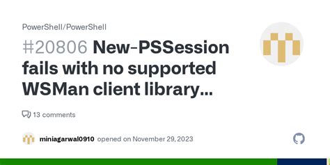 New Pssession Fails With No Supported Wsman Client Library Was Found V740 Onwards · Issue