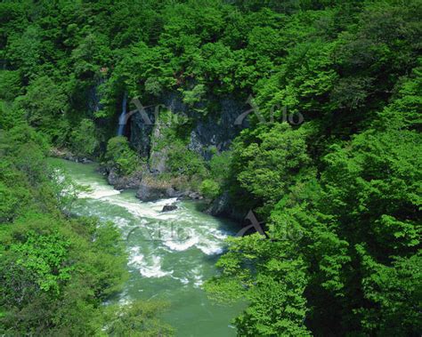 山形県 梵字川渓谷 2125536 の写真素材 アフロ