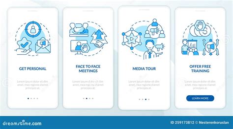 Increasing Turnaround Ideas Blue Onboarding Mobile App Screen Stock Vector Illustration Of