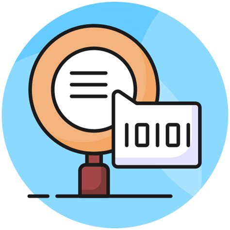 binary code search magnifier programming coding loupe icon