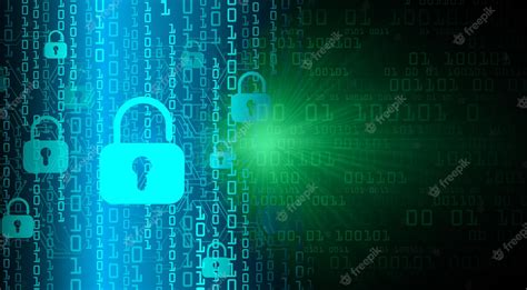 Premium Vector Closed Padlock On Digital Background Cyber Security