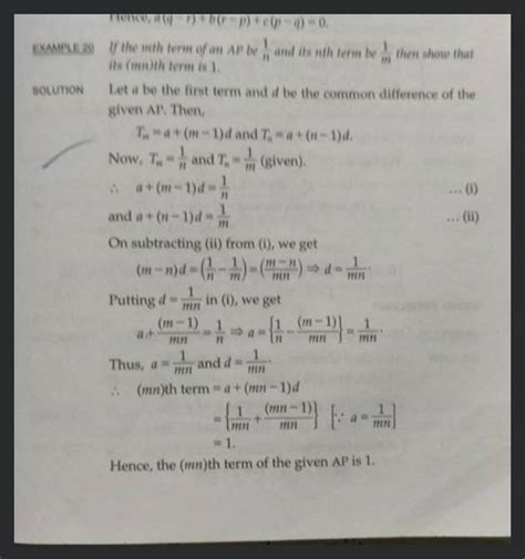 hence π q−p b r−p e p−q 0 examele 20 if the mth term of an ai be n1