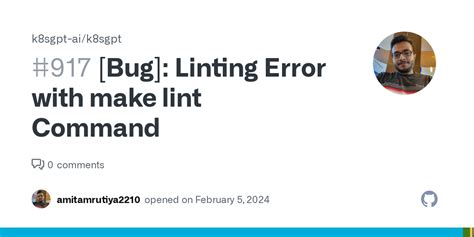 Bug Linting Error With Make Lint Command · Issue 917 · K8sgpt Aik8sgpt · Github
