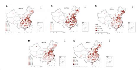 A E Spatio Temporal Evolution Of Air Pollution In Diierent Regions Of Download Scientific