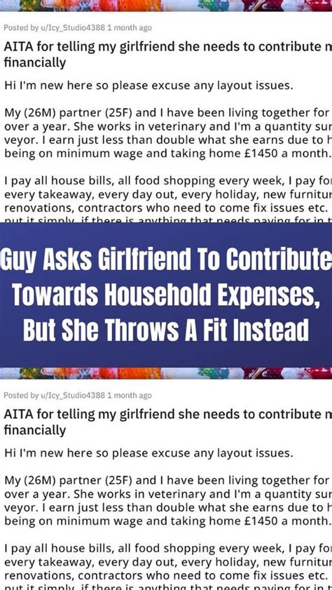 Guy Asks Girlfriend To Contribute Towards Household Expenses But She