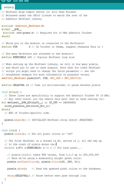 Help With Very Simple Neopixel Coding R Arduino