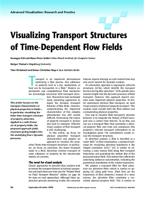 Pdf Visualizing Transport Structures Of Time Dependent Flow Fields