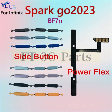 สําหรับ Tecno Spark Go 2023 Bf7n Power Volume ปุ่มด้านข้างปุ่มปรับระดับเสียง Flex Cable อะไหล่