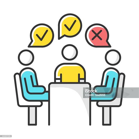 그룹 관리 측량 색상 아이콘 여론 조사 사회 연구 피드백 고객 만족 투표 샘플링 데이터 수집 격리 벡터 일러스트레이션 포커스