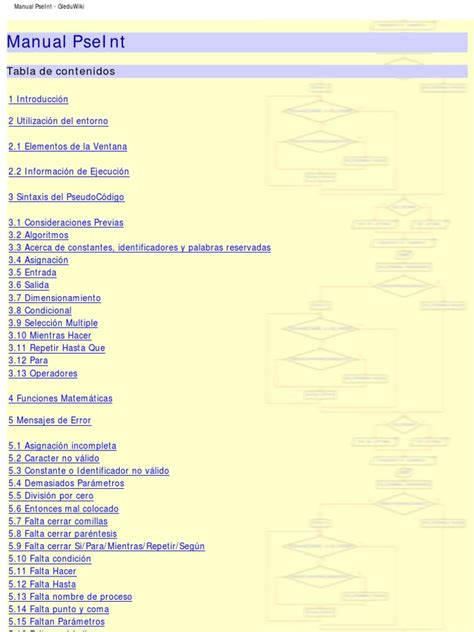 Manual Pseint Gleduwiki Pdf Programa De Computadora Programación