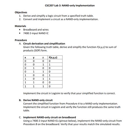 csc207 lab 3 nand only implementation objectives 1