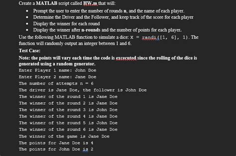 Solved Create A Matlab Script Called Hw M That Will